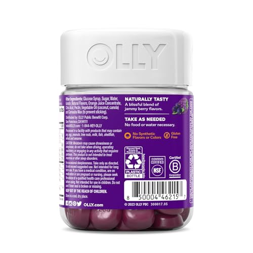 OLLY Sleep Immunity Melatonin Gummy, Vitamin C, Zinc, Echinacea, 3mg ...