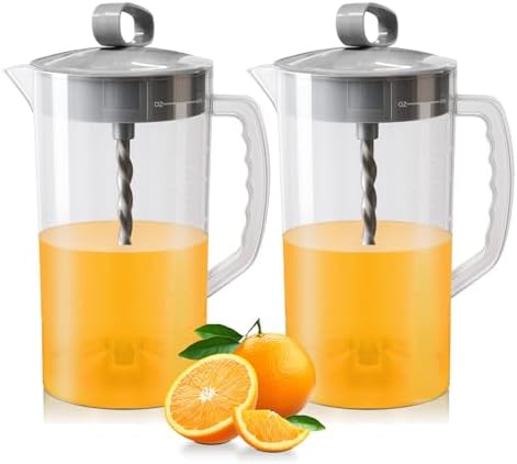 Amazon.com: 2 Pcs Mixing Pitcher for Drinks, 2 Quart/64oz Plastic Water ...