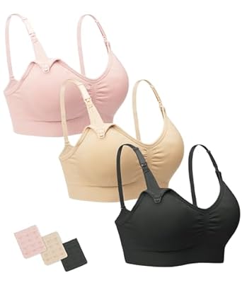 Buy D Club Stelle 3PACK Body Silk Seamless Maternity Nursing Bra with ...