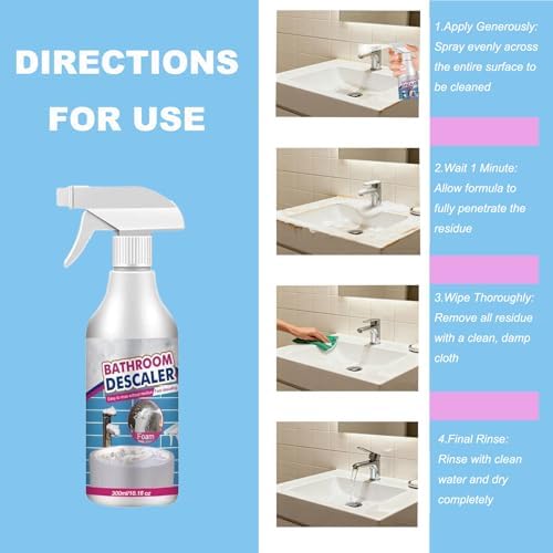DEJIN Bathroom Descaler 2026 Upgrade 300ml – Foam Cleaner Spray for ...