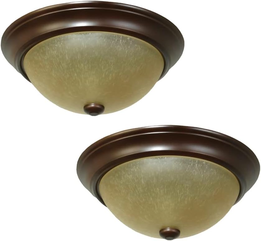 Project Source 2-Pack 13-in W Bronze Flush Mount Light - Amazon.com