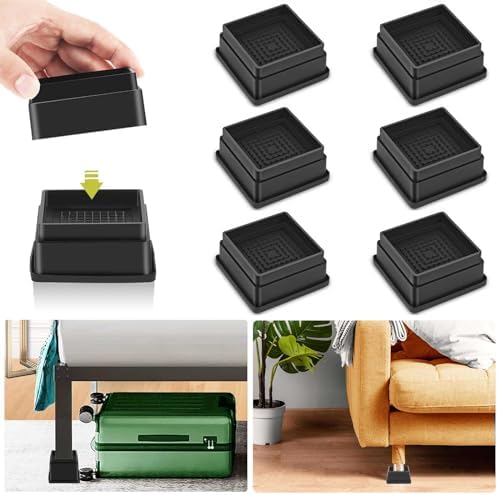 Amazon.com: Yookwutar 6 Pack Furniture Risers 1 Inch, Adjustable Bed ...