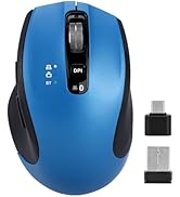 Amazon.com: CHHI Wireless Mouse with Bluetooth, USB A, USB C Receiver ...