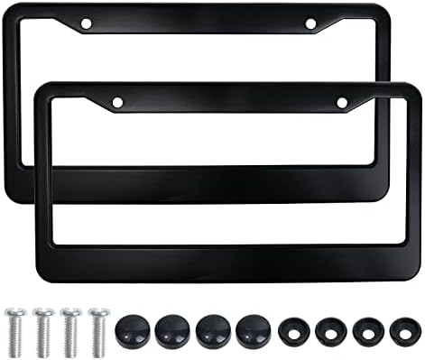 Amazon.com: Tongze Black License Plate Frames: Aluminum Alloy ...