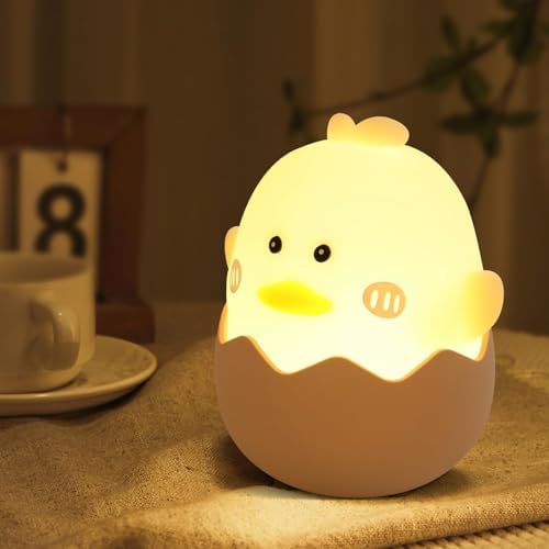 Cute Silicone Night Light Kids, Rechargeable Baby Kids Night Light Warm ...