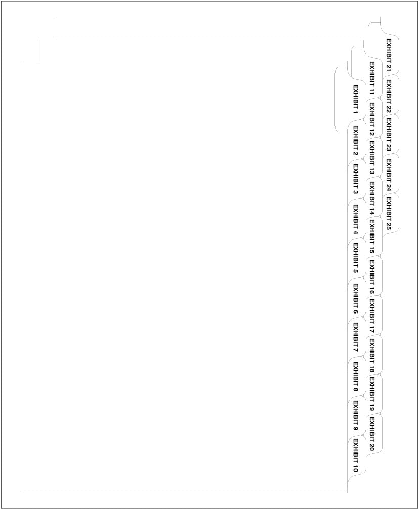 Amazon.com : Compatible Letter Size Tab Divider, Side Exhibit 1-25 Tabs ...