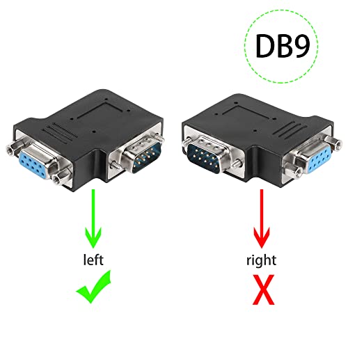 QIANRENON RS232 DB9 Male to Female 90 Degree Right Angle Adapter ...
