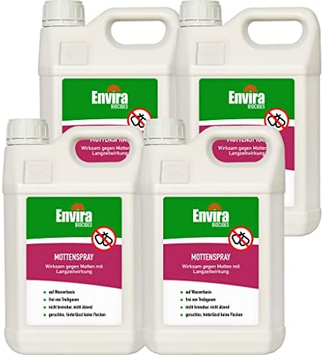 Envira Motten-Spray 4X 5 Liter - Mittel gegen Motten, Kleidermotten ...
