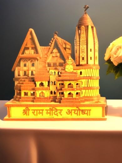 Buy The Villager : Hand Made Prabhu SHRI RAM AYODHYA Wooden 3D TAMPLE ...