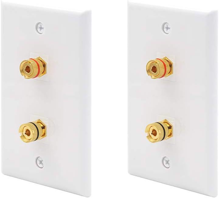 VCE Speaker Wall Plate UL-Listed, 2-Port Keystone Wall Plate with ...