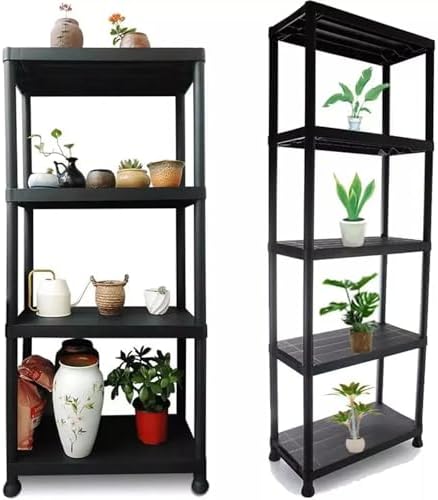 STAR SUPPLIES Extra Large Strong Black Compact Plastic Storage Shelving ...