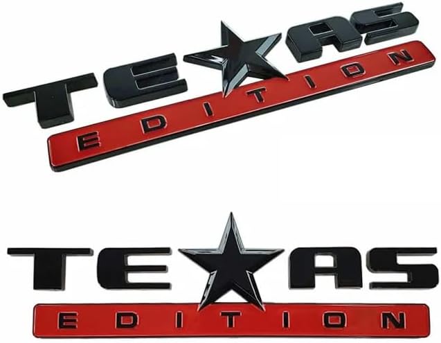 Amazon.com: Texas Edition Black and RED Emblem Badge FITS and ...