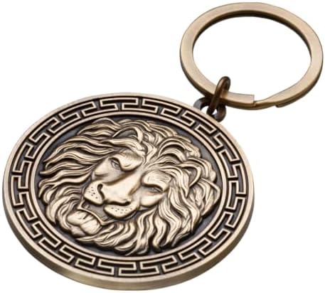 Harts Vintage Leo the Lion Head Keyring Charm, 50mm Brass Colour Metal ...