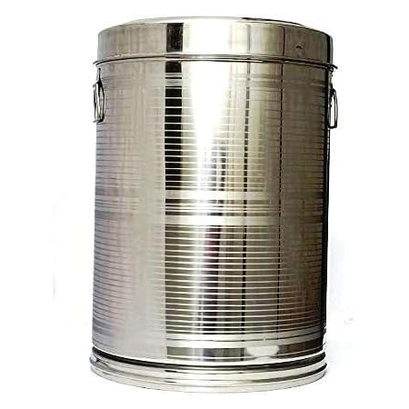 Buy VK Stainless Steel Drum/Kothi for Storing Water/Grains/Rice (50 kg ...