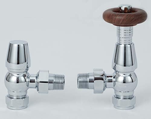 Greened House Oxford Traditional Chrome Angled Thermostatic Radiator ...