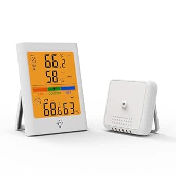 Amazon.com: Indoor Outdoor Digital Thermometer Hygrometer Wireless ...