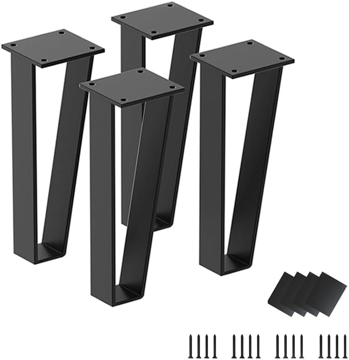 Oprika Triangle-Shape Heavy Duty Furniture Legs (4pcs) - Black Metal ...
