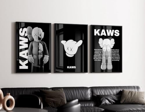 Hypebeast Modern Wall Art Set Of 3 Black Frameless Posters (A2 Size ...