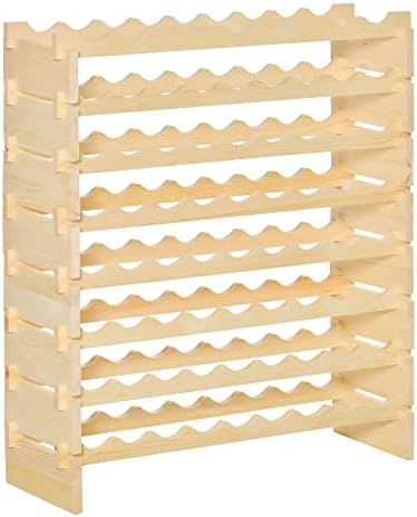 DECOMIL - 72 Bottle Stackable Modular Wine Rack Wine Storage Rack Solid ...