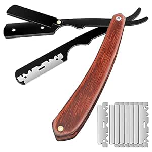 Amazon.com: Professional Barber Straight Razor with 100 Single Edge ...