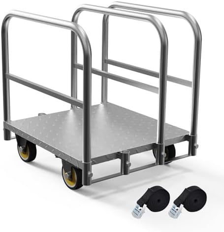 Amazon.com: Panel Cart, Heavy Duty Flatbed Cart with 5In Swivel Caster ...