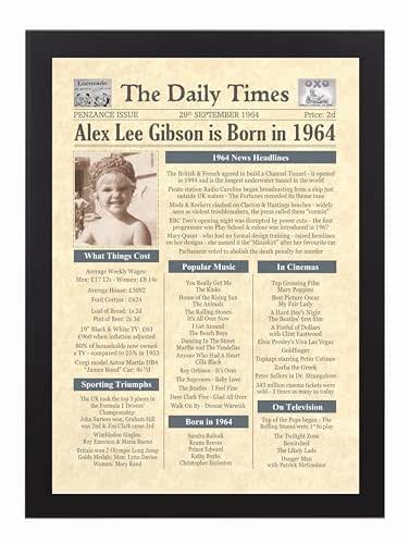 Day You Were Born Newspaper Gifts for Him or Her - Personalised for Men ...