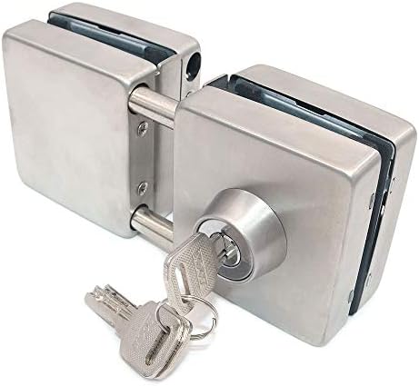 Amazon.com: NUZAMAS Double Glass Door Lock 201 Stainless Steel, Square ...