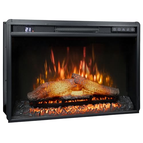 Rodalflame 26″ Wide Electric Fireplace Insert, 6 Brightness Level, 5 ...