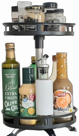 Amazon.com - Lazy Susan Turnable Organizer 2 Tier Metal Rotating Spice ...