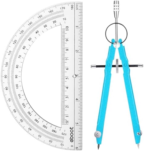 Amazon.com : EBOOT Student Geometry Math Set, Drawing Compass and 6 ...