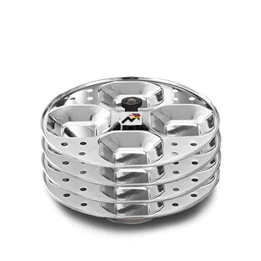 Aashita Shoppe Stainless Steel Square Idly Stand - 4 Plates, Makes 16 ...