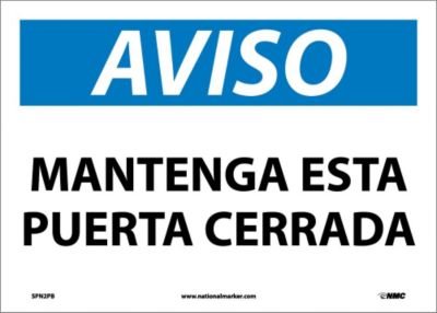 Amazon.com: NMC SPN2PB OSHA Letrero leyenda "AVISO - MANTENGA ESTA ...