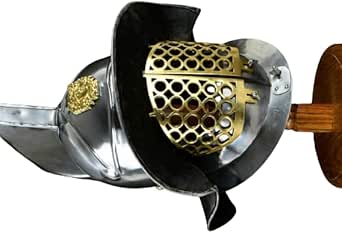 Amazon.com: 18GA SCA LARP Medieval Gladiator Helmet III Brass ...