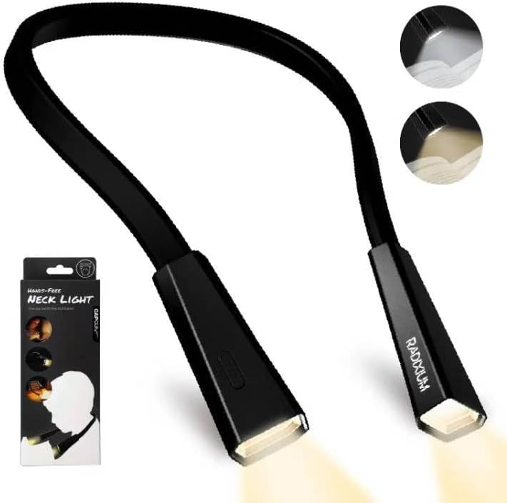 RADIXIUM LED Neck Reading Rechargeable Light, Multi-Function Book Light ...