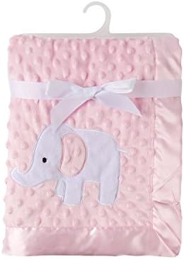 Amazon.com: KIKI & ANNA BABY PLUSH MINK DOT WITH SATIN TRIM TWO LAYER ...