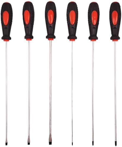 6 Pcs Professional Extra Long Reach Screwdriver Set Phillips & Slotted ...