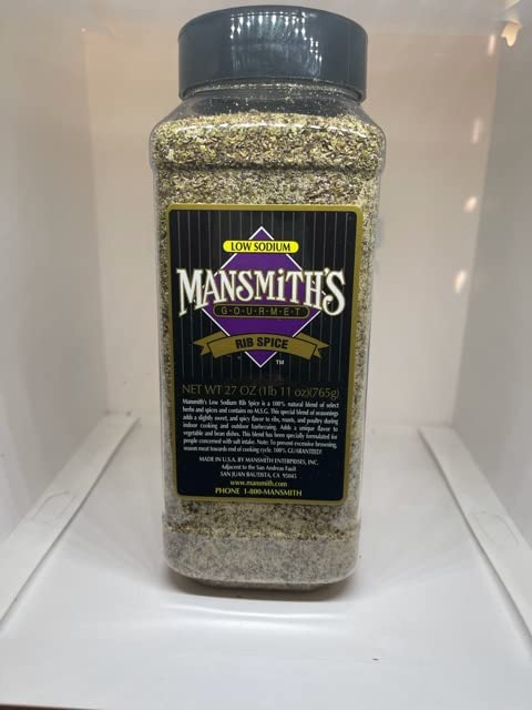 Amazon.com : Mansmith's Rib Spice (Low Sodium), 27 ounces : Grocery ...