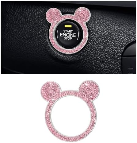 Amazon.com: Augeny Bling Car Engine Start Button Cover, Rhinestone Key ...