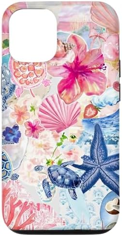 Amazon.com: European Summer Preppy Collage Hibiscus And Turtle Case for ...