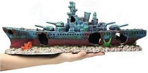 Amazon.com: UMEWAVE 18.5 Inch Boat Sunk Battleship War Ship,Fish Tank ...