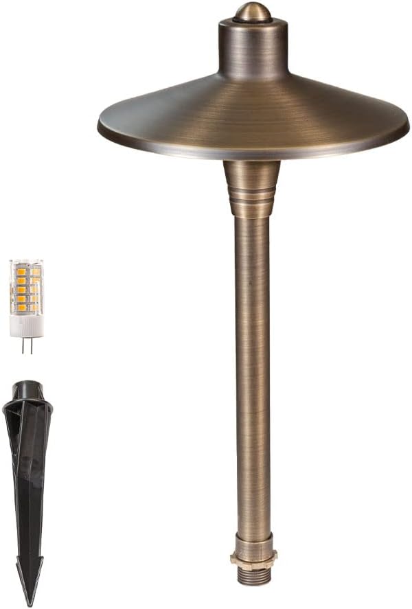 Lumen Logic G2 12V Brass Mini Path Light (15" Tall) with 3W 2700K Warm ...