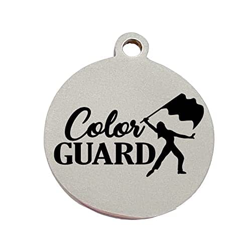 Amazon.com: Color Guard | Laser Engraved Charm | Stainless Steel ...