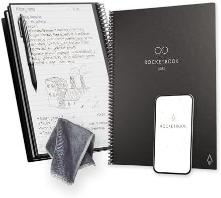 Amazon.com: Rocketbook Core Reusable Spiral Notebook, Letter Size 8 ...
