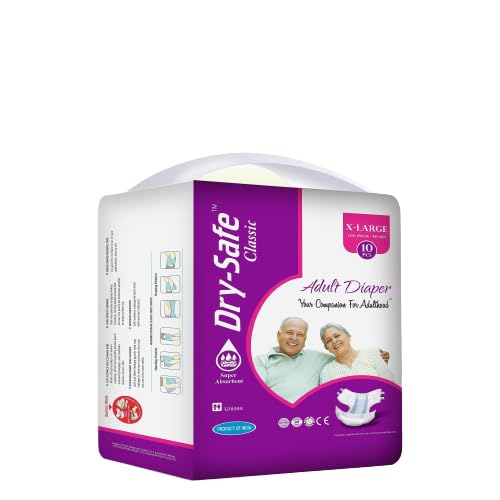 Dry Safe Classic Adult diaper X Large -10's-Tape Style : Amazon.in ...