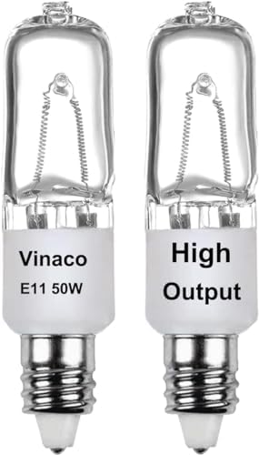 Vinaco E11 Light Bulb, 2PCS E11 Bulb Dimmable, JDE11 50W Halogen Light ...