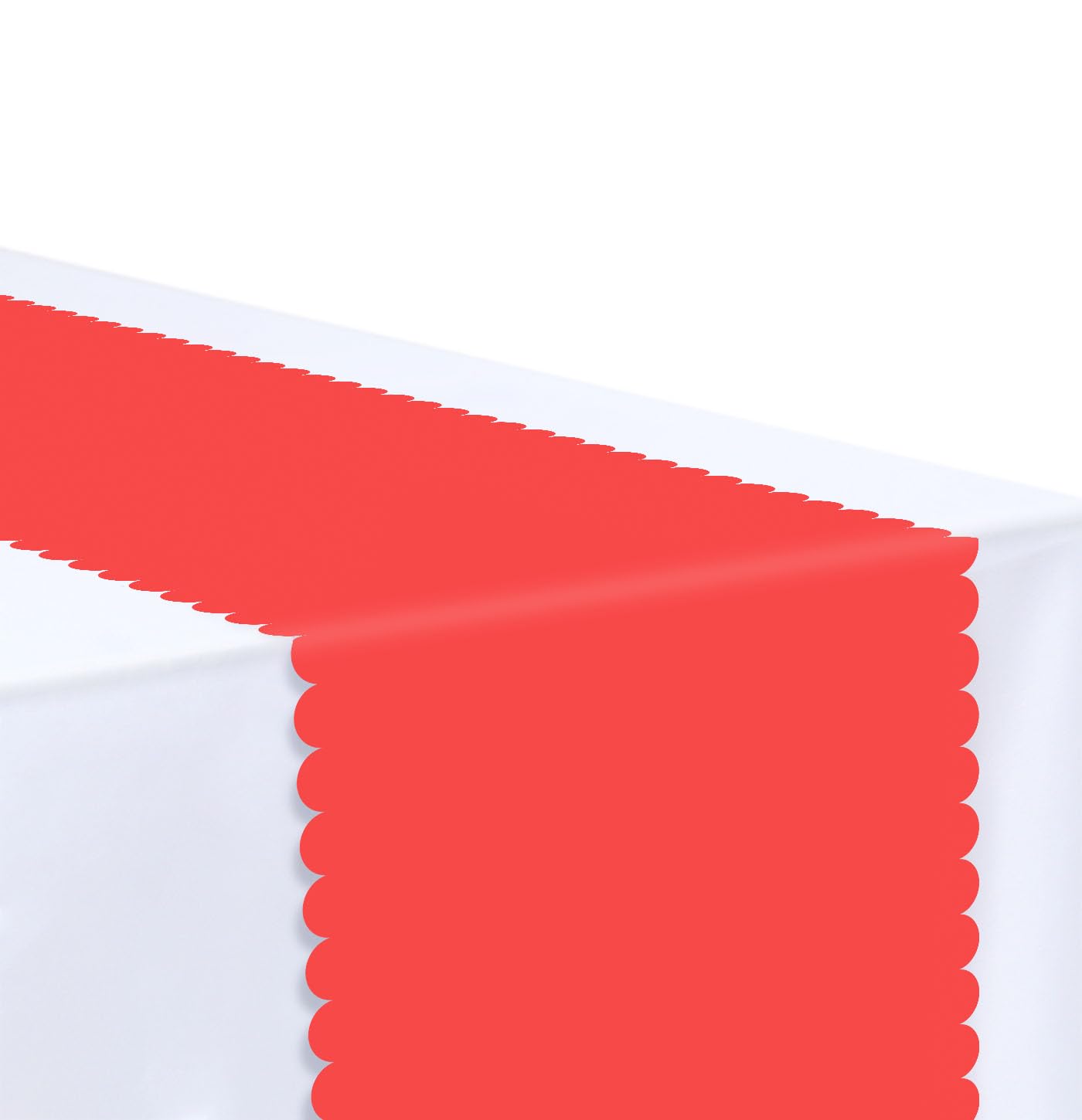 Amazon.com: MUNILAIL 3 Pcs Red Scalloped Table Runner 14 x 108 Plastic ...