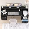 Amazon.com: YOMILUVE Computer Desk with 3 Drawer & Storage Shelves ...