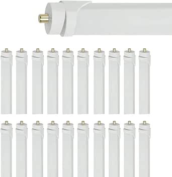 GREENLIGHTDEPOT 8ft 40W LED Linear Tube - 20 Pack - FA8 Socket - Bypass ...