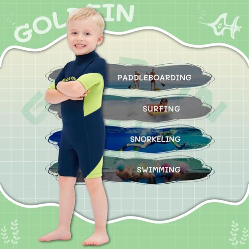 Snapklik.com : Goldfin Kids Wetsuit For Boys, 3mm Shorty Wetsuit For ...