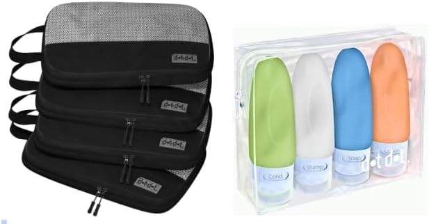 Amazon.com: Medium Compressible Packing Cubes + 3 oz Leak Proof Travel ...